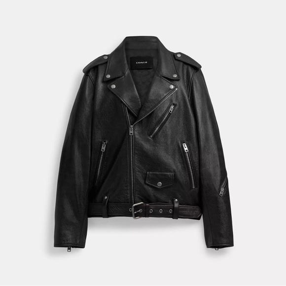 Coach | Jackets & Coats | New Coach Mens Moto Jacket Black Leather Usa ...